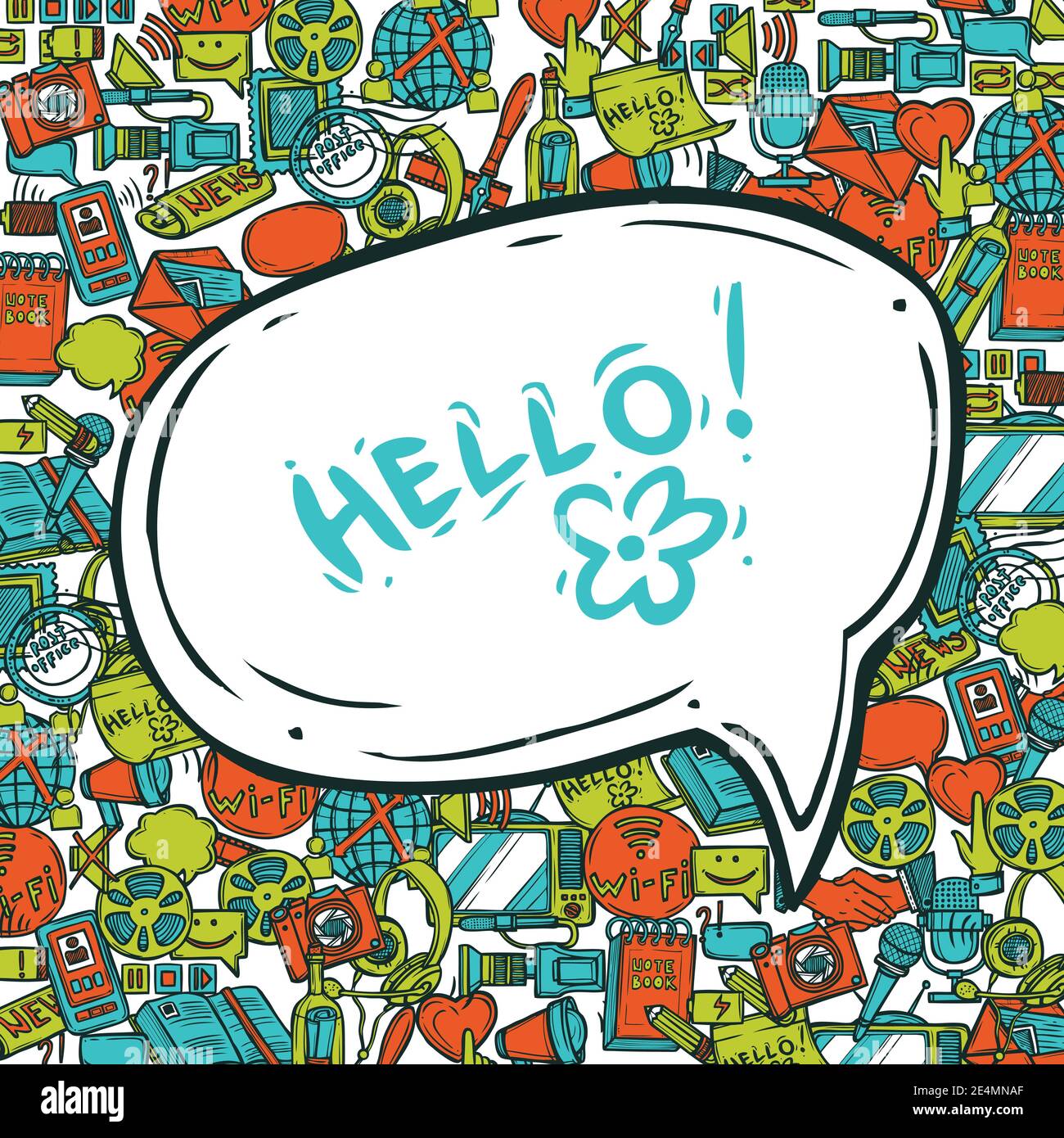 Communication concept with speech bubble and sketch conversation and ...