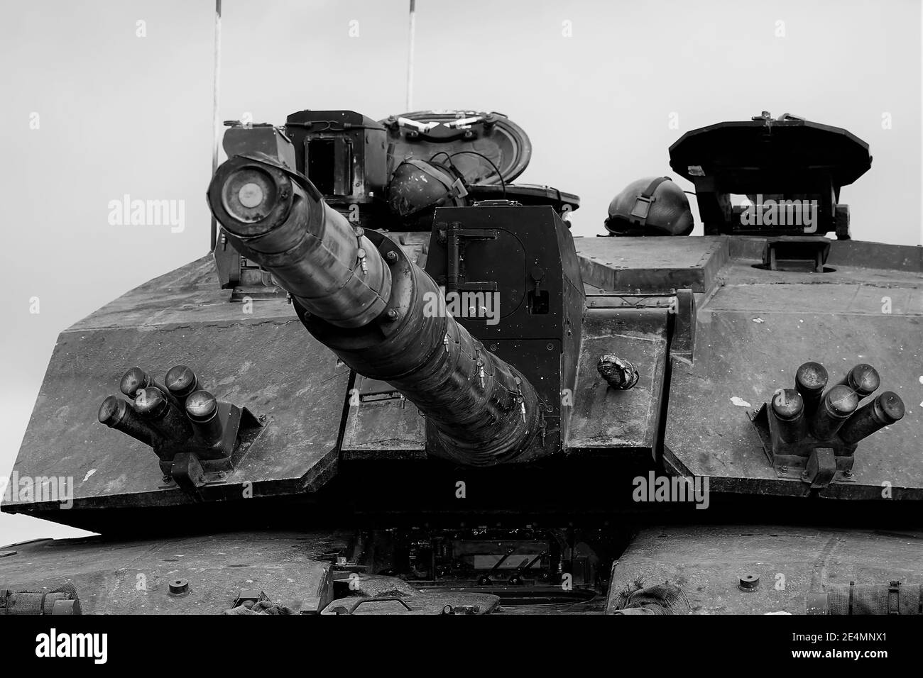 British Army Challenger 2 main battle tank demonstrating firepower on ...