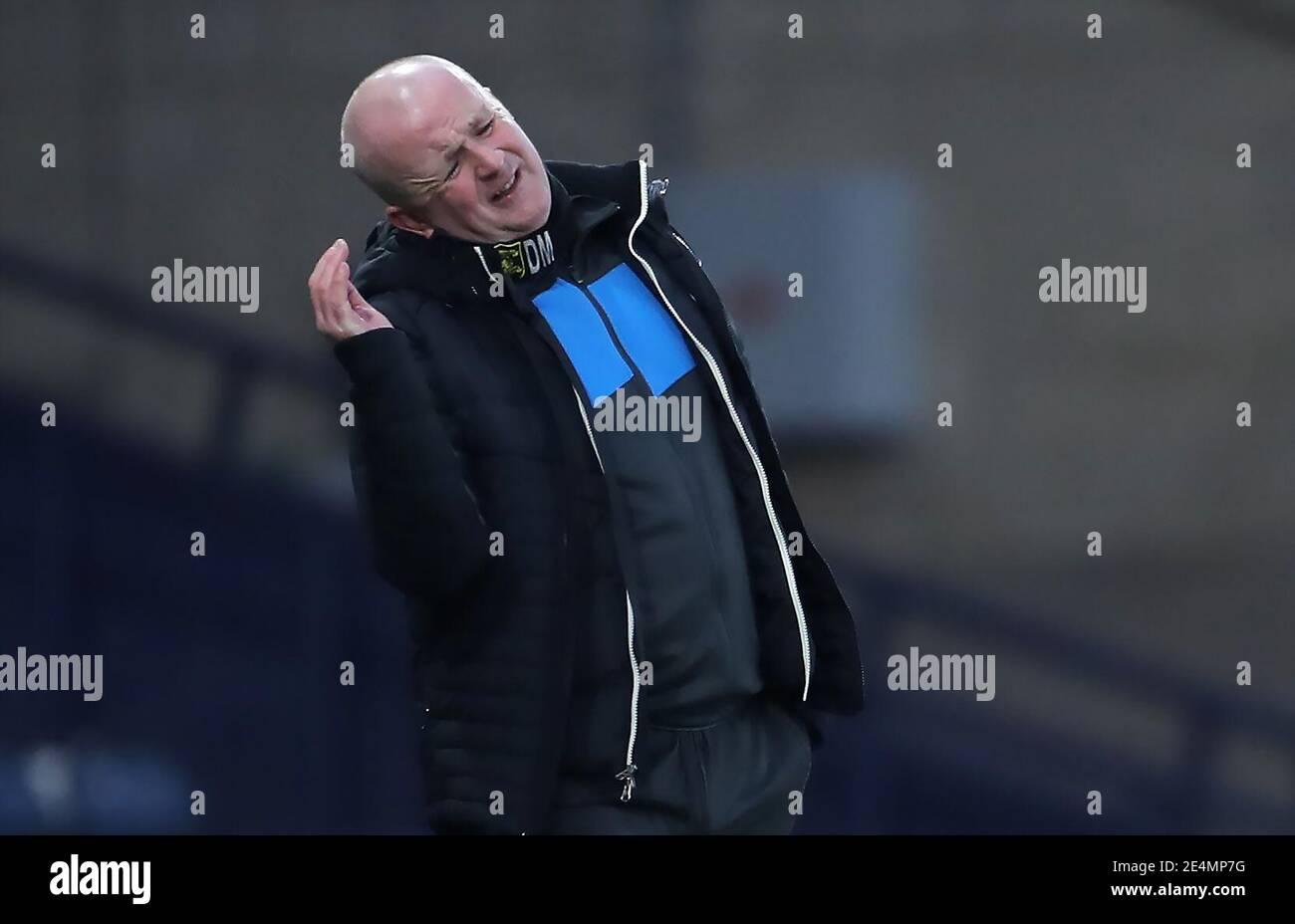 Livingston manager David Martindale reacts on the touchline during the ...