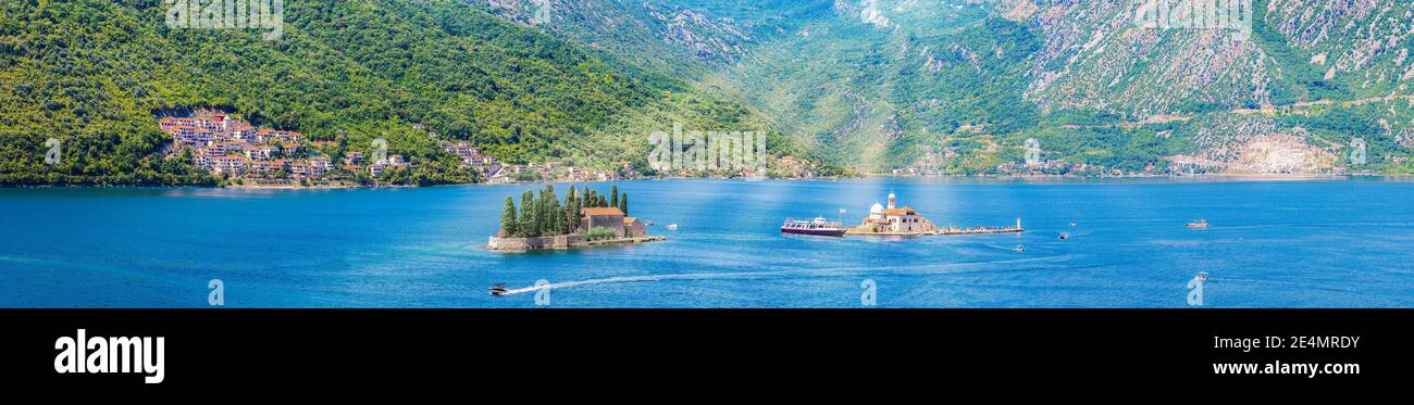 Famous abbey and monastery on islands in Perast Stock Photo - Alamy