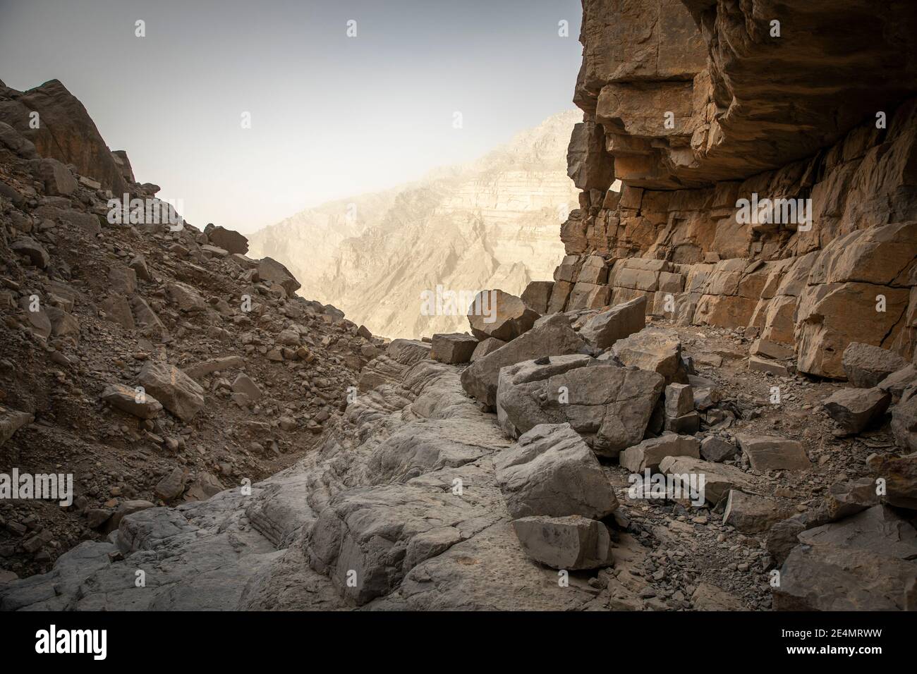 walking trail in mountains of RAK in UAE Stock Photo - Alamy