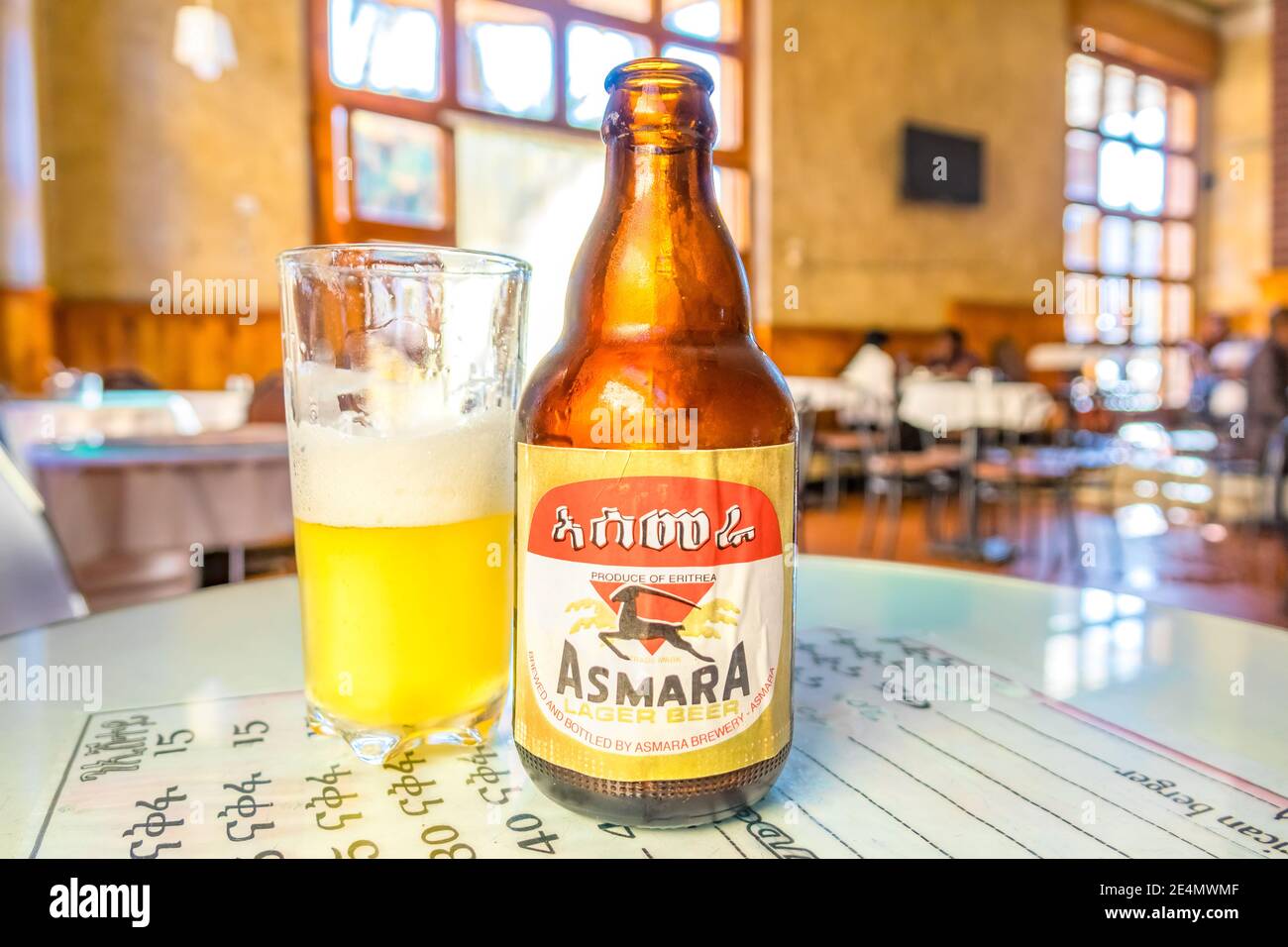 Asmara Beer in a restaurant in Asmara, Eritrea Stock Photo - Alamy