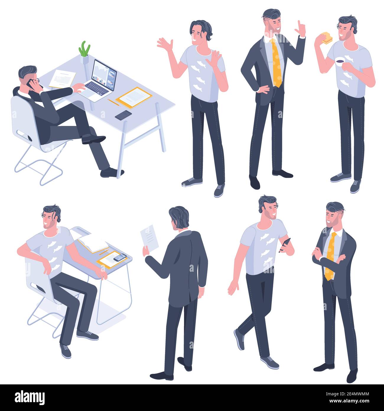 Business characters isometric set Cut Out Stock Images & Pictures - Alamy