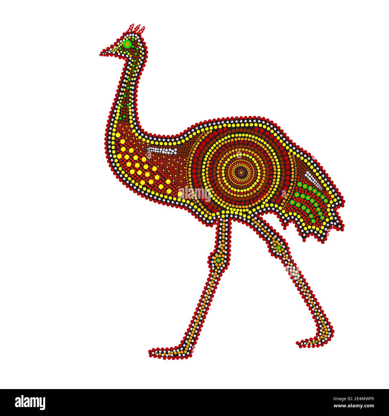 Aboriginal Dot Painting Bird