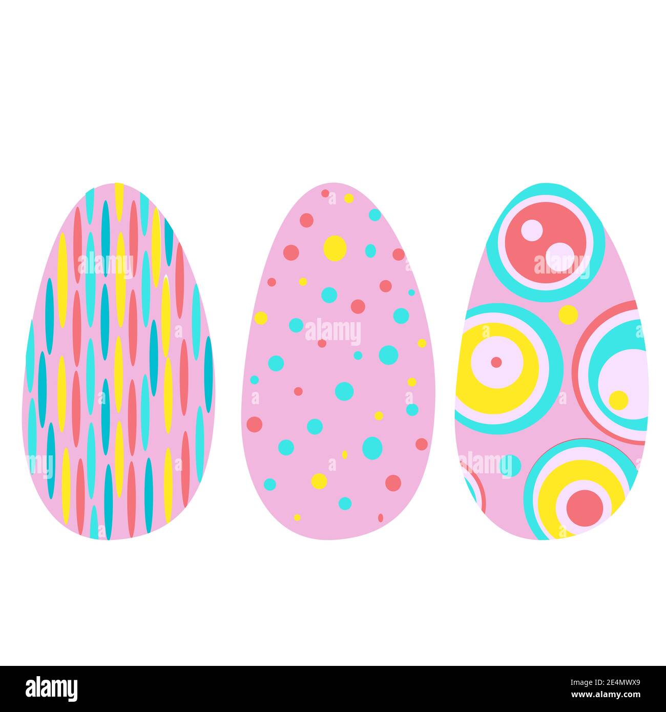 colored easter eggs with patterns. Vector illustration Stock Vector ...