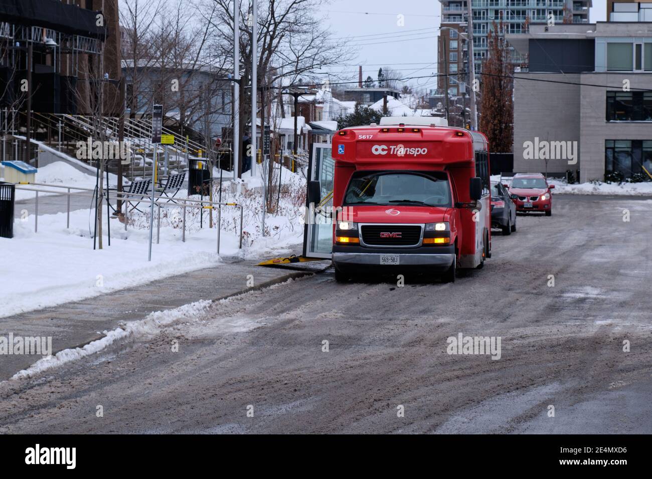An adapted transport bus, from Ottawa OC transpo, with access ramp ...