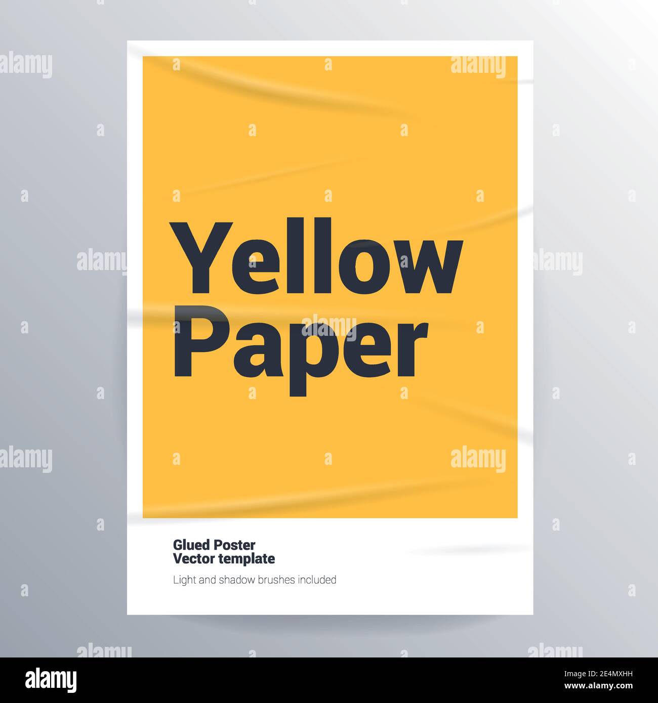 Glued paper yellow poster template Stock Vector Image & Art - Alamy
