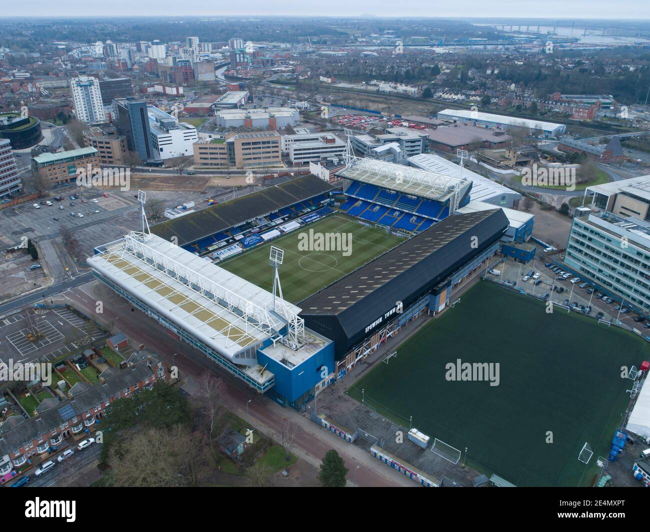Aerial view of Ipswich Town's Portman Road Stadium - Ipswich Town v ...