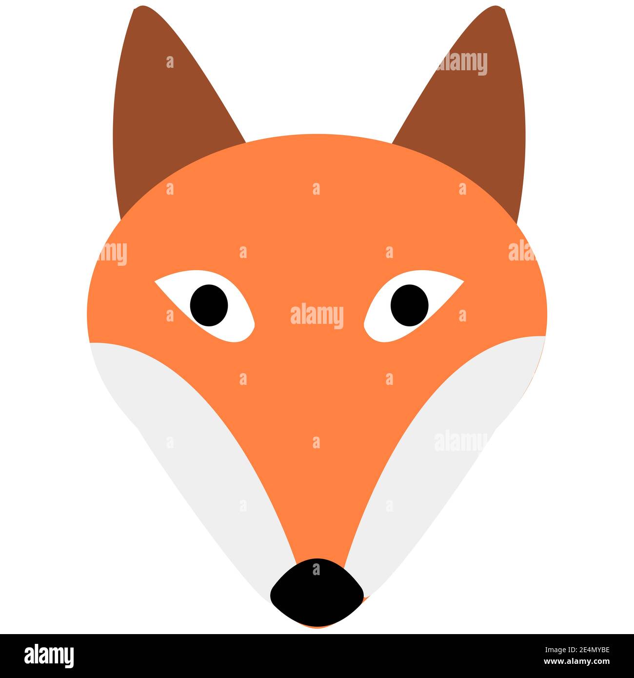fox head on white background flat. Vector illustration Stock Vector ...