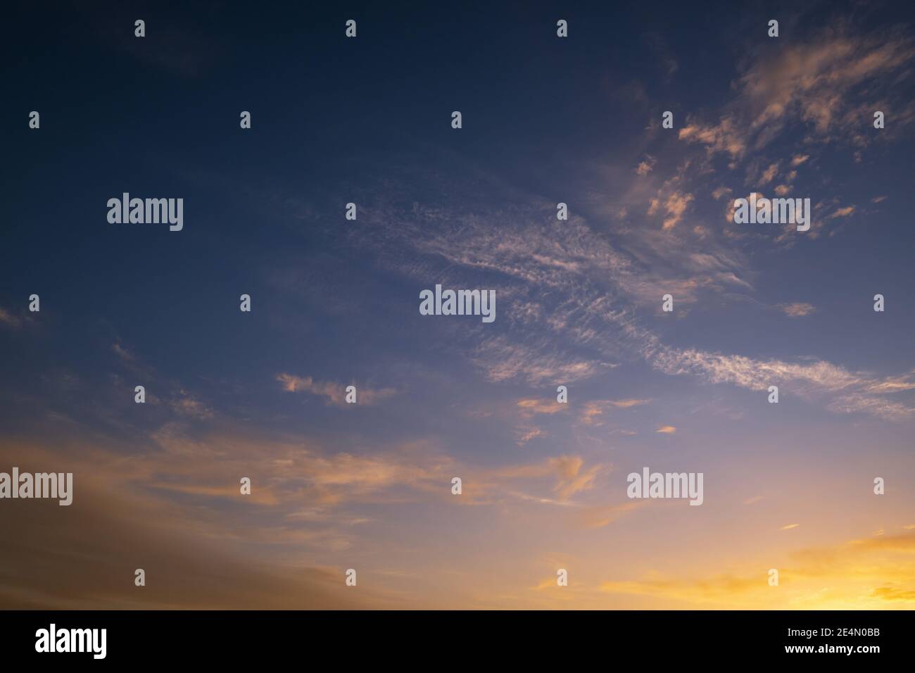 Picturesque evening sunset sky background with clouds Stock Photo - Alamy