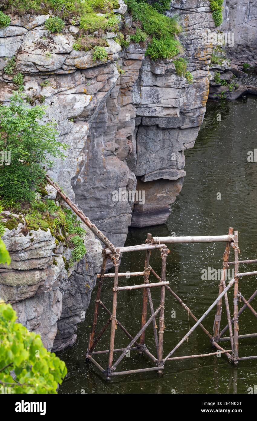 Buky Canyon summer landscape, Hirskyi Tikych river, Cherkasy Region ...