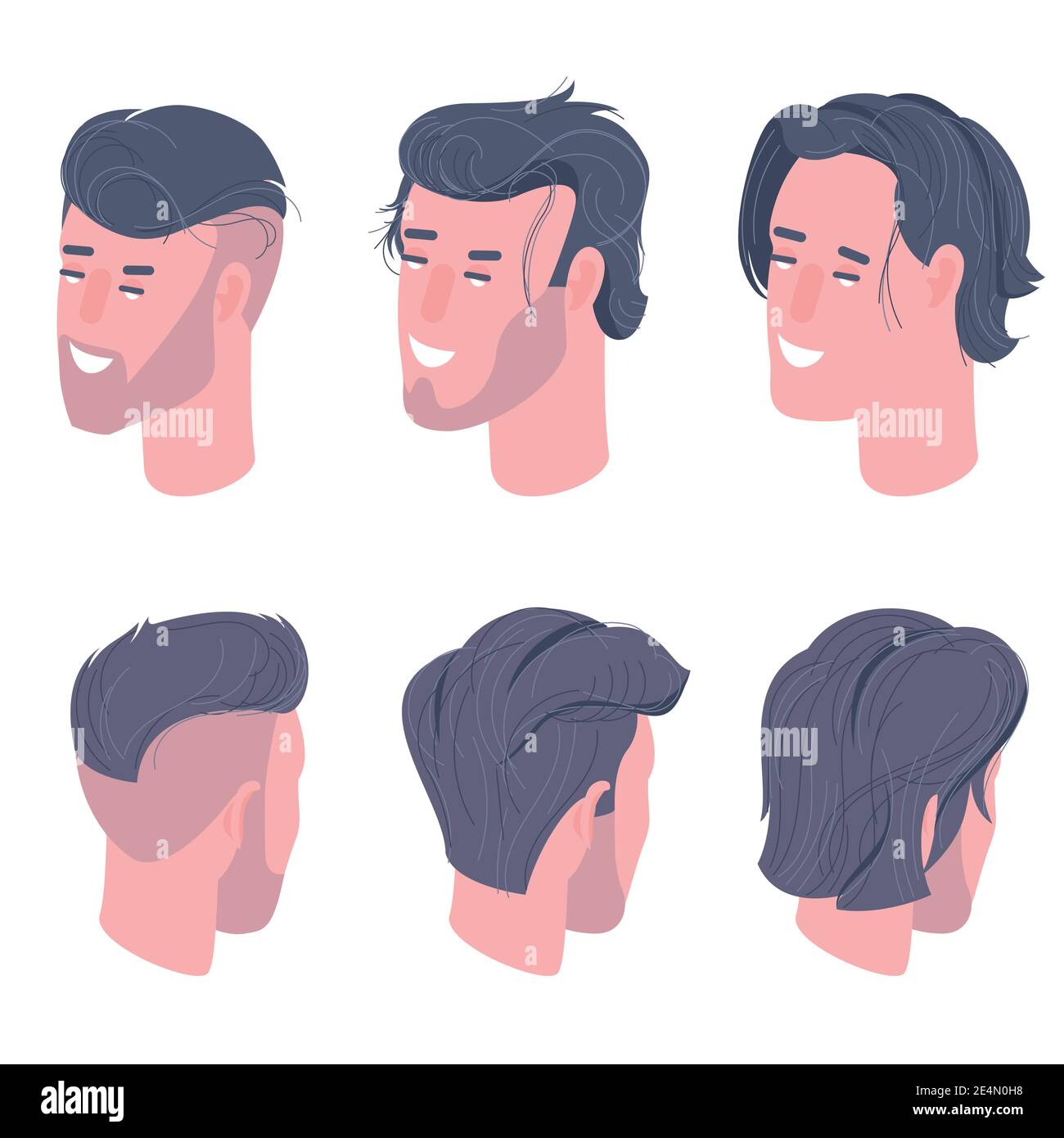 Flat design isometric men character heads Stock Vector Image & Art - Alamy