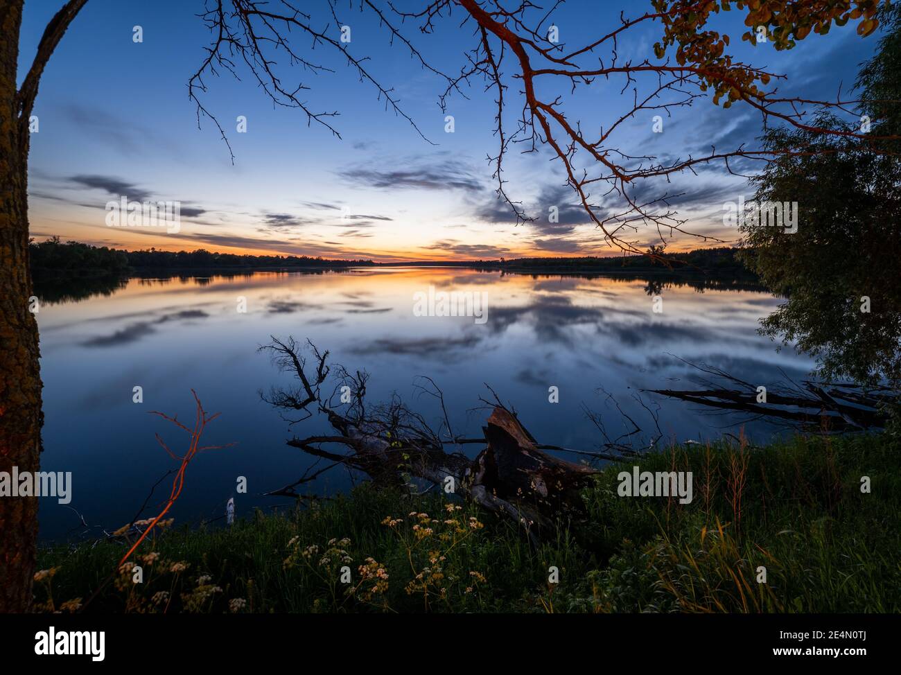 Rural scene meadows lake river hi-res stock photography and images - Alamy