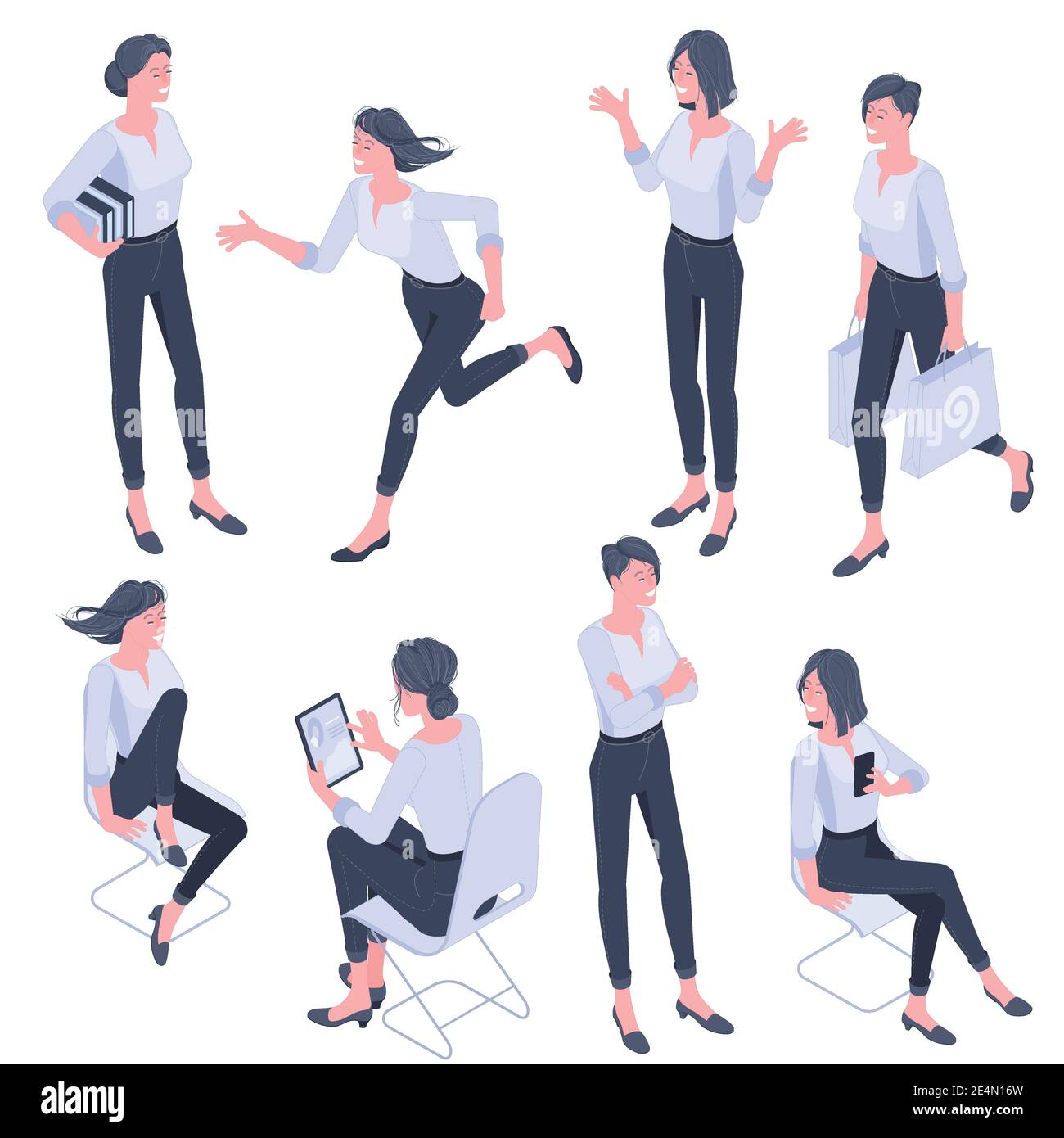 young women characters poses Stock Vector Image & Art - Alamy