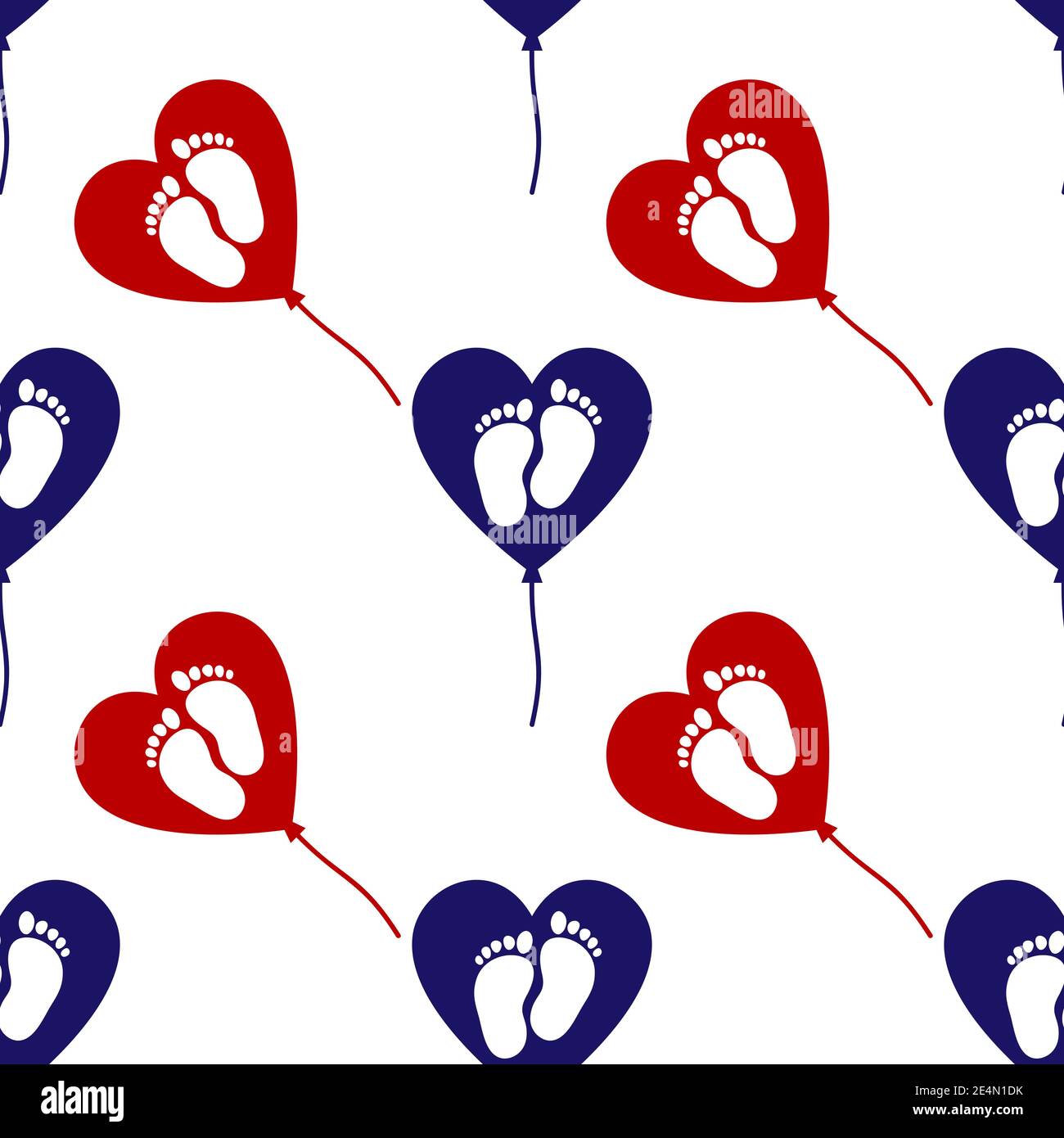 Blue and red heart balloon help babies symbol icon isolated seamless ...
