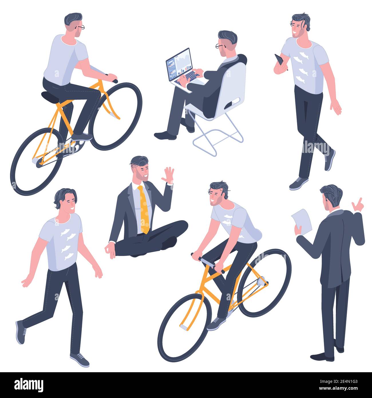 Business characters isometric set Cut Out Stock Images & Pictures - Alamy