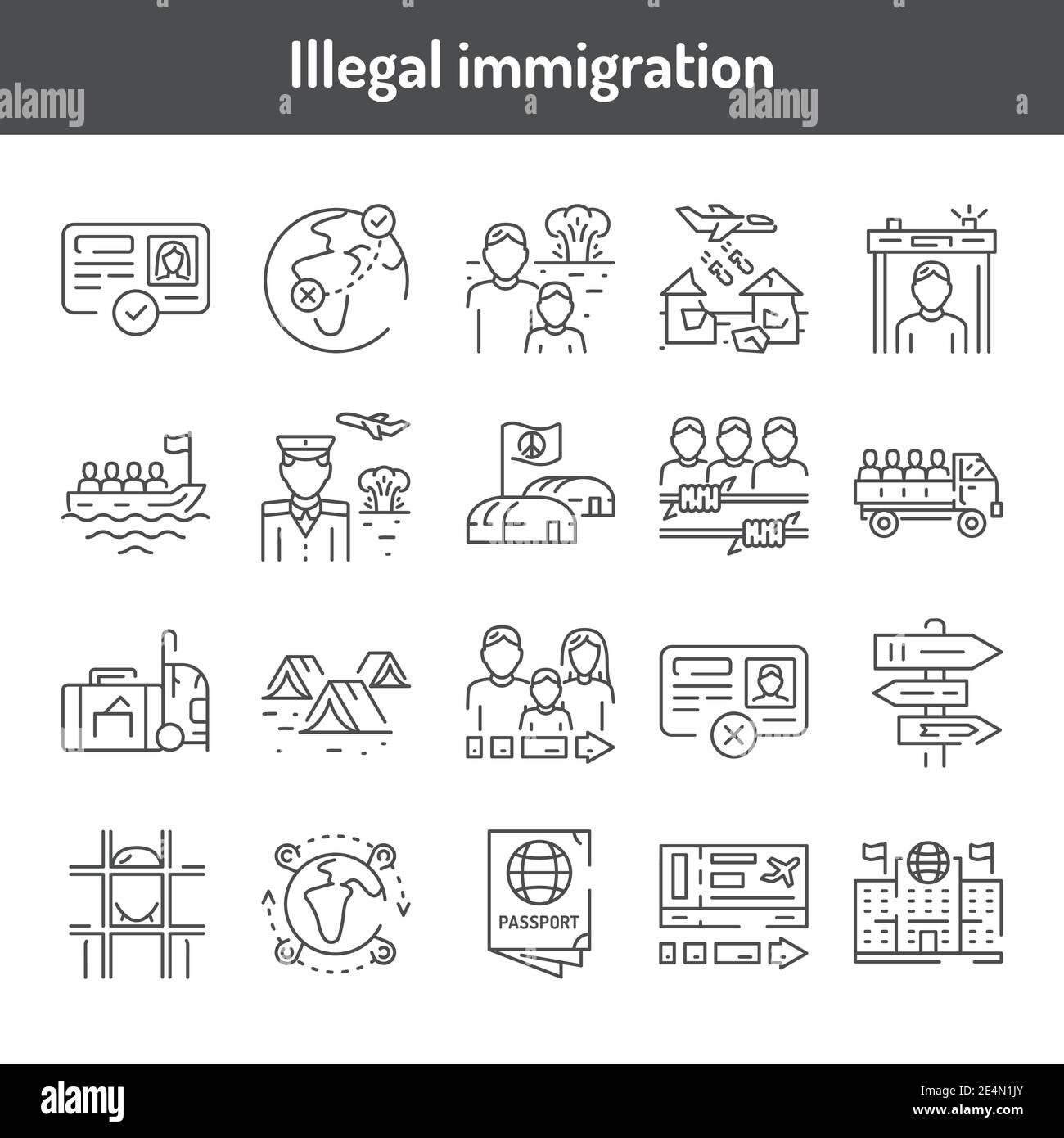 Immigration pictogram hi-res stock photography and images - Alamy