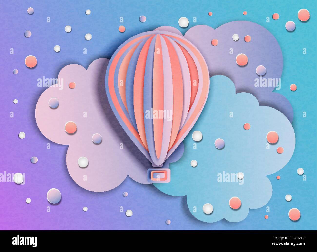Hot air balloon flying in Stock Vector Images - Alamy