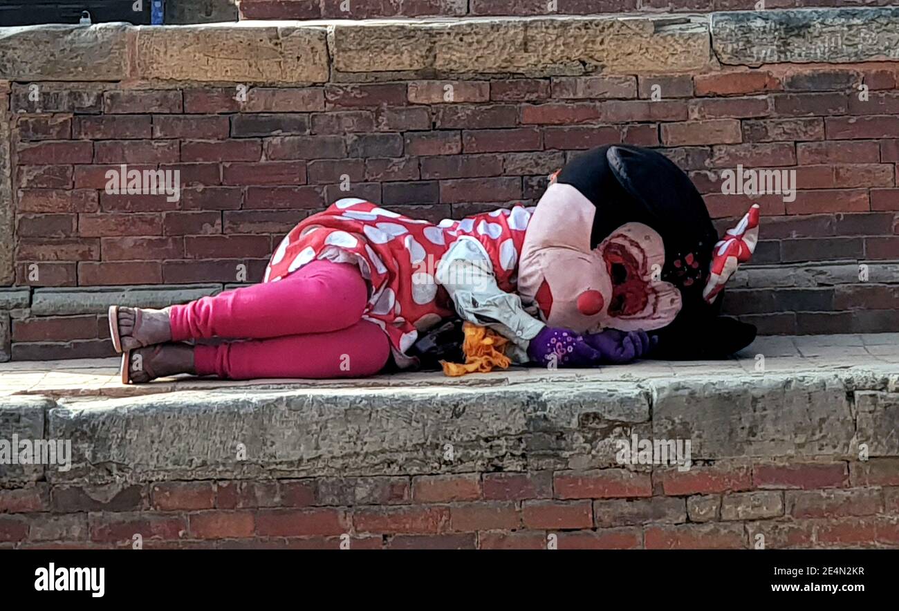 Kathmandu, Bagmati, Nepal. 24th Jan, 2021. A person dressed as Minnie ...