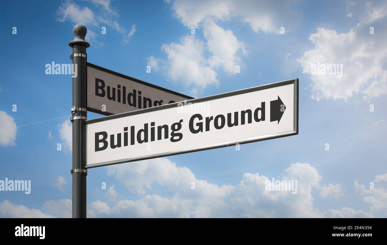 Street Sign the Direction Way to BUILDING GROUND Stock Photo - Alamy