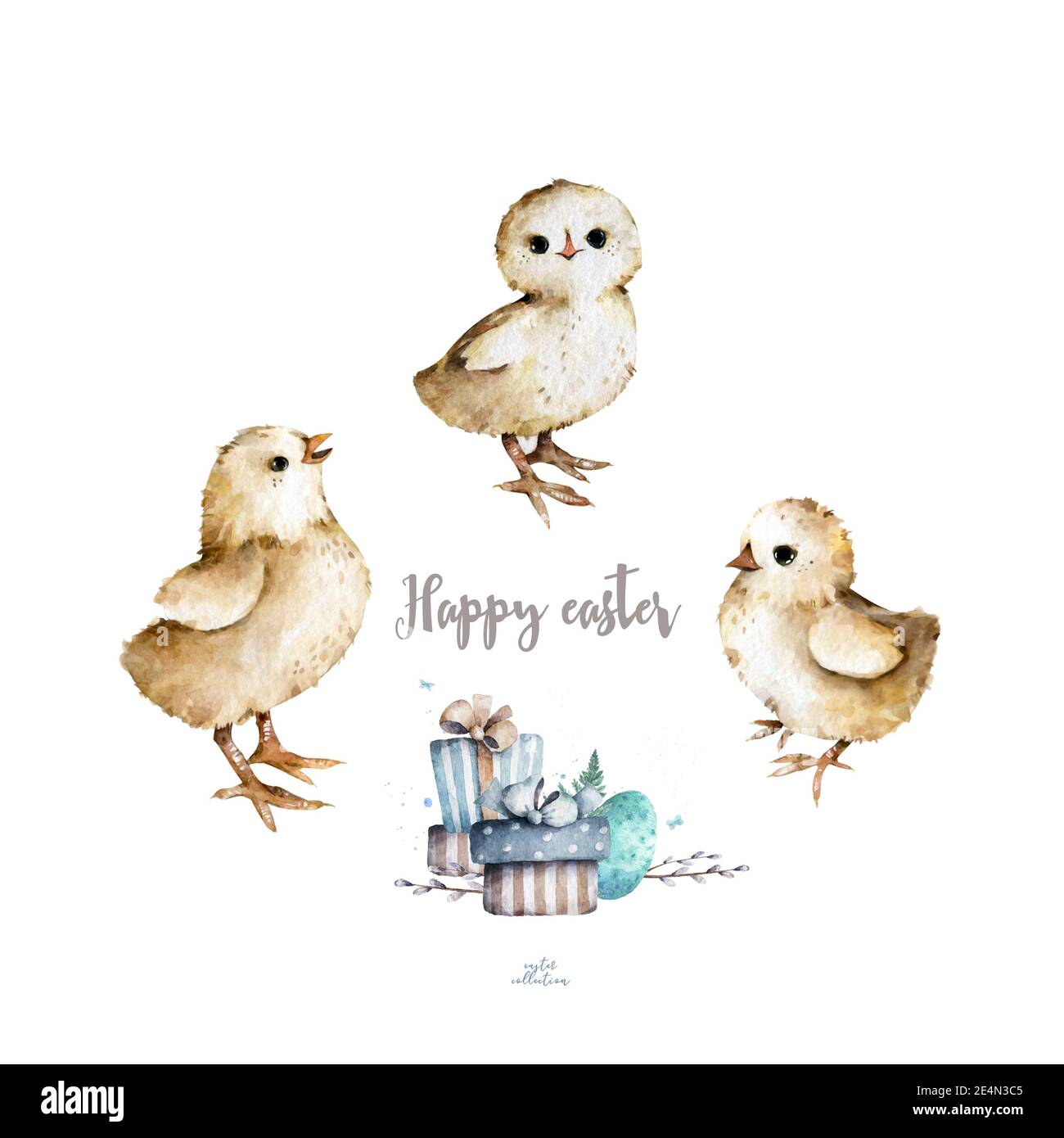 Set of cute cartoon poult for easter design. illustration personage ...