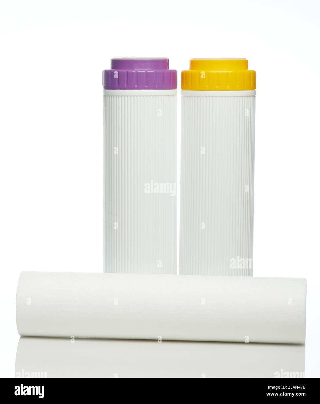 New set of clean water filters isolated on white studio background ...