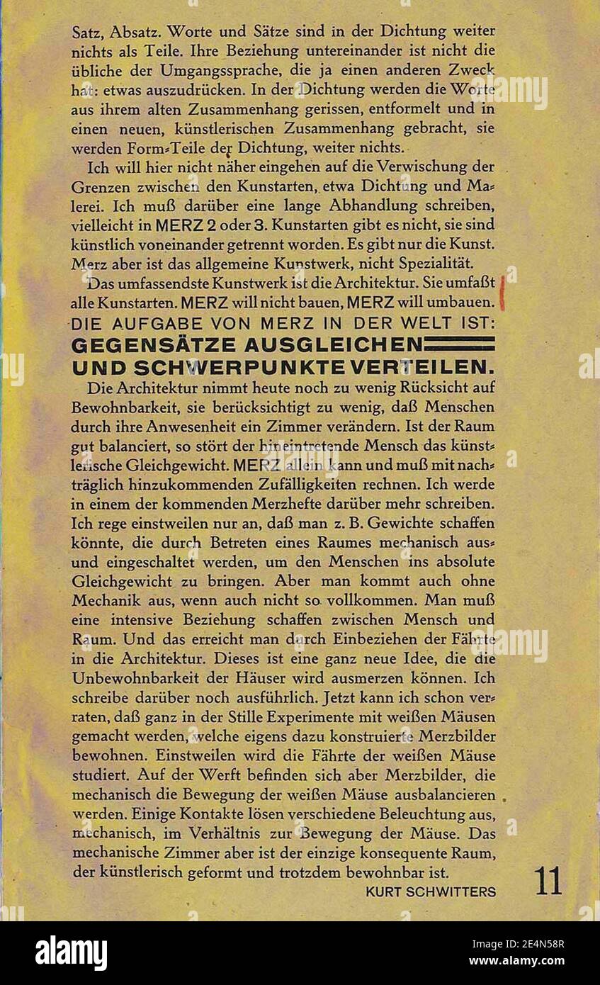 Merz no 001 p 011 Stock Photo - Alamy