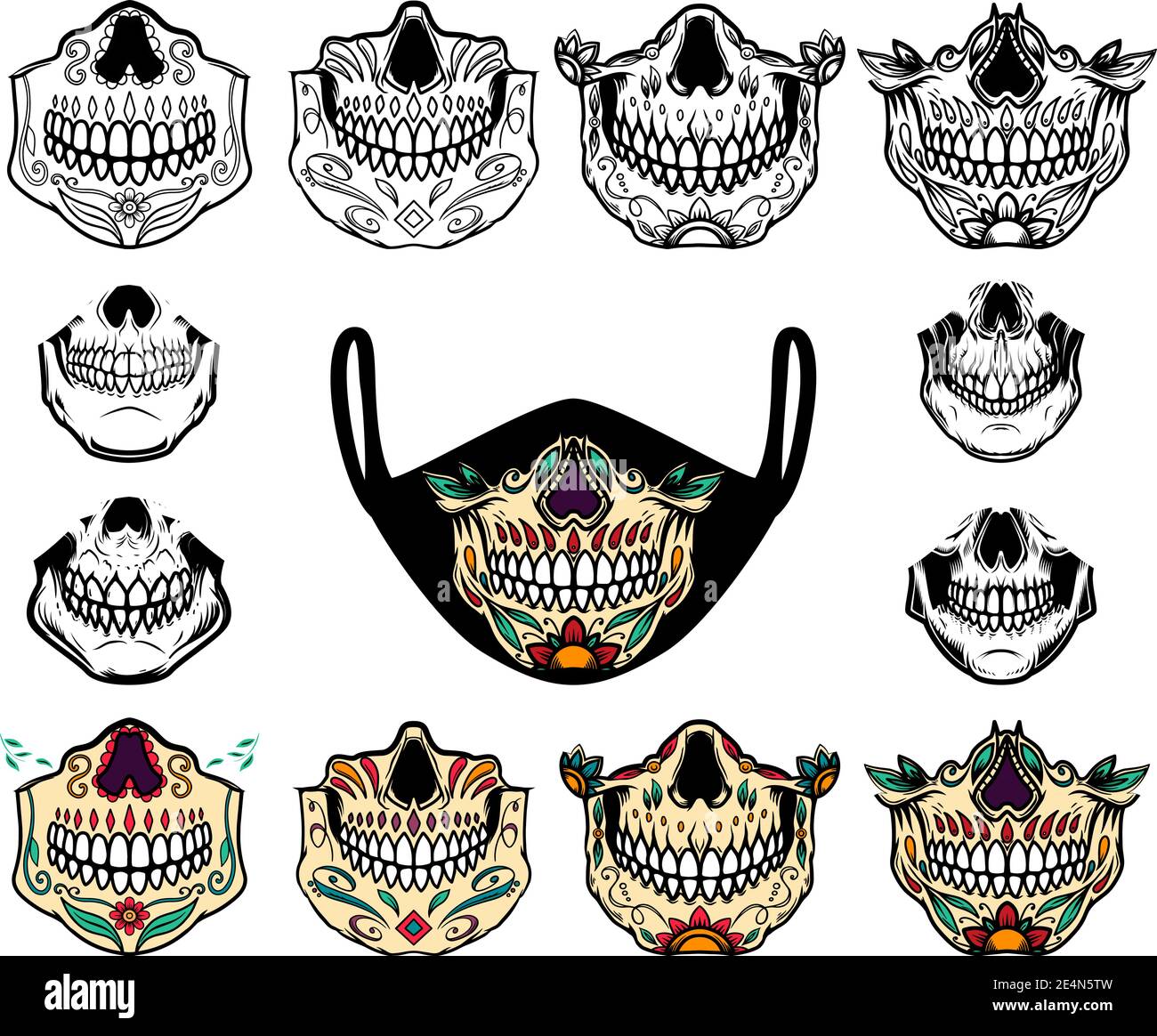 Skeleton medical mask Stock Vector Images - Alamy