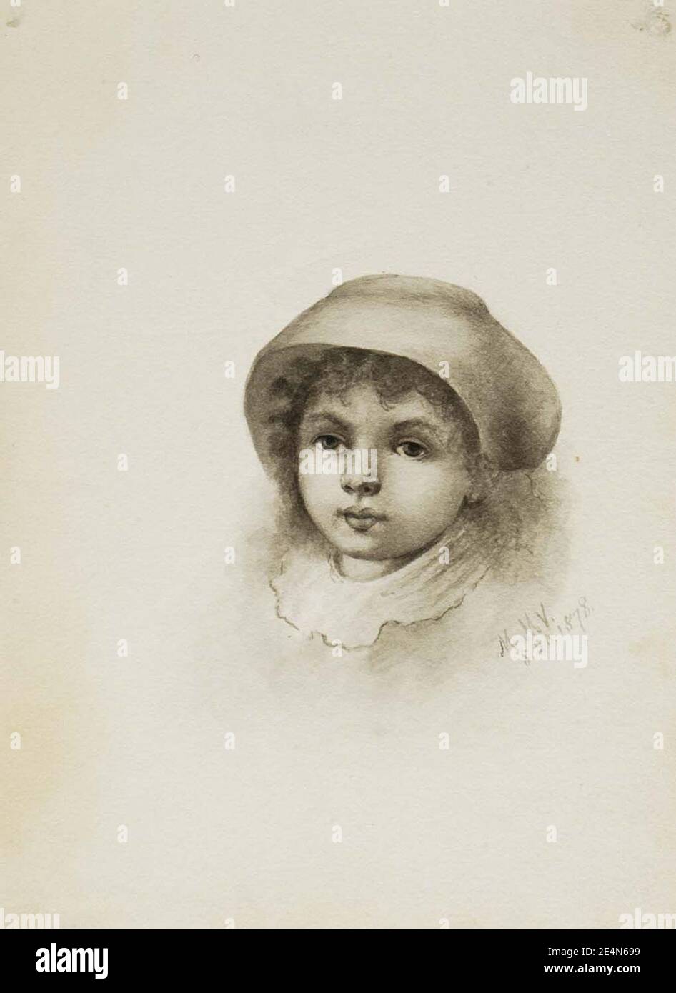 Mary Vaux Walcott - Untitled (Head of a Child with Hat Stock Photo - Alamy