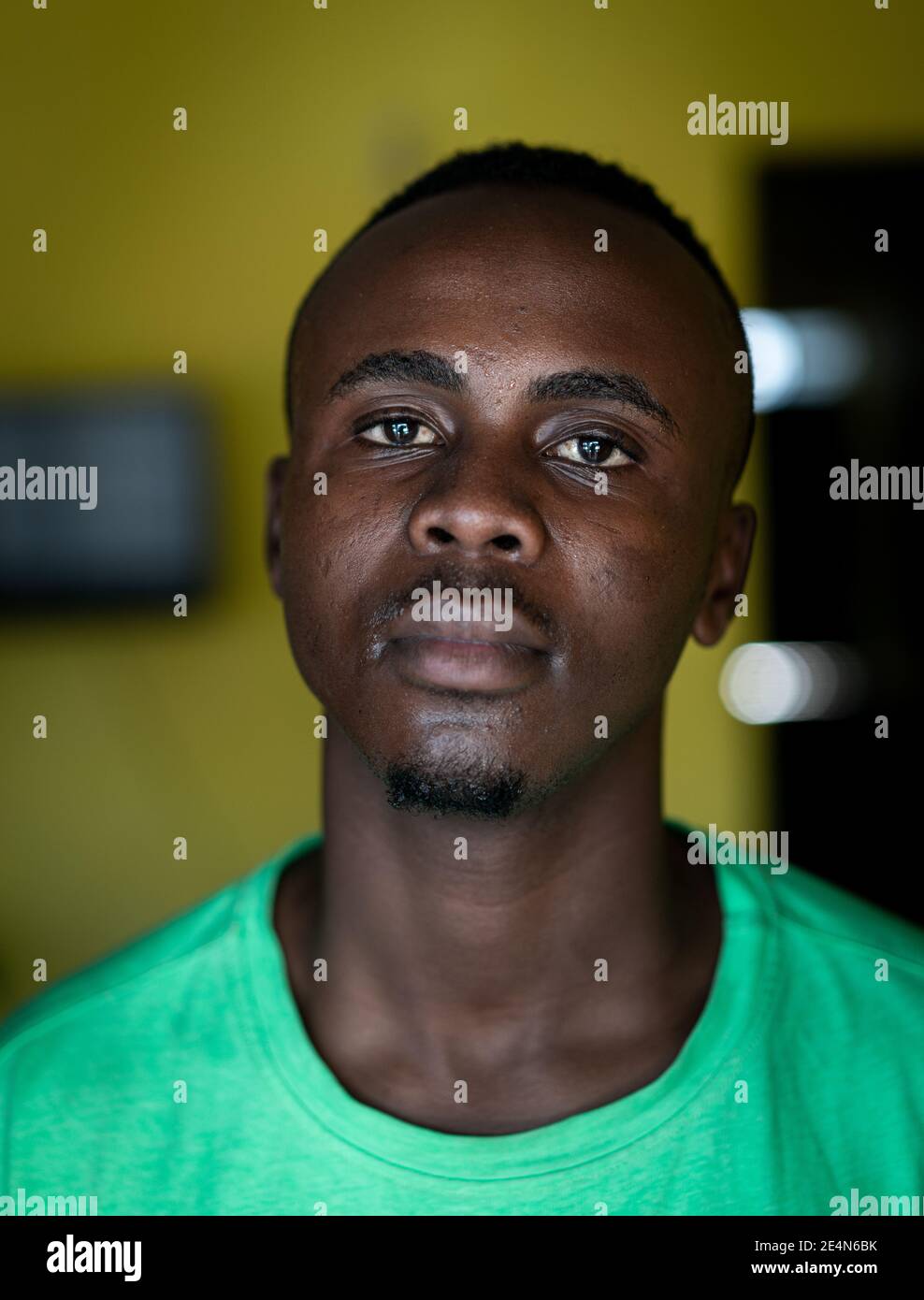 Handsome young black African American man closeup a portrait Stock Photo - Alamy