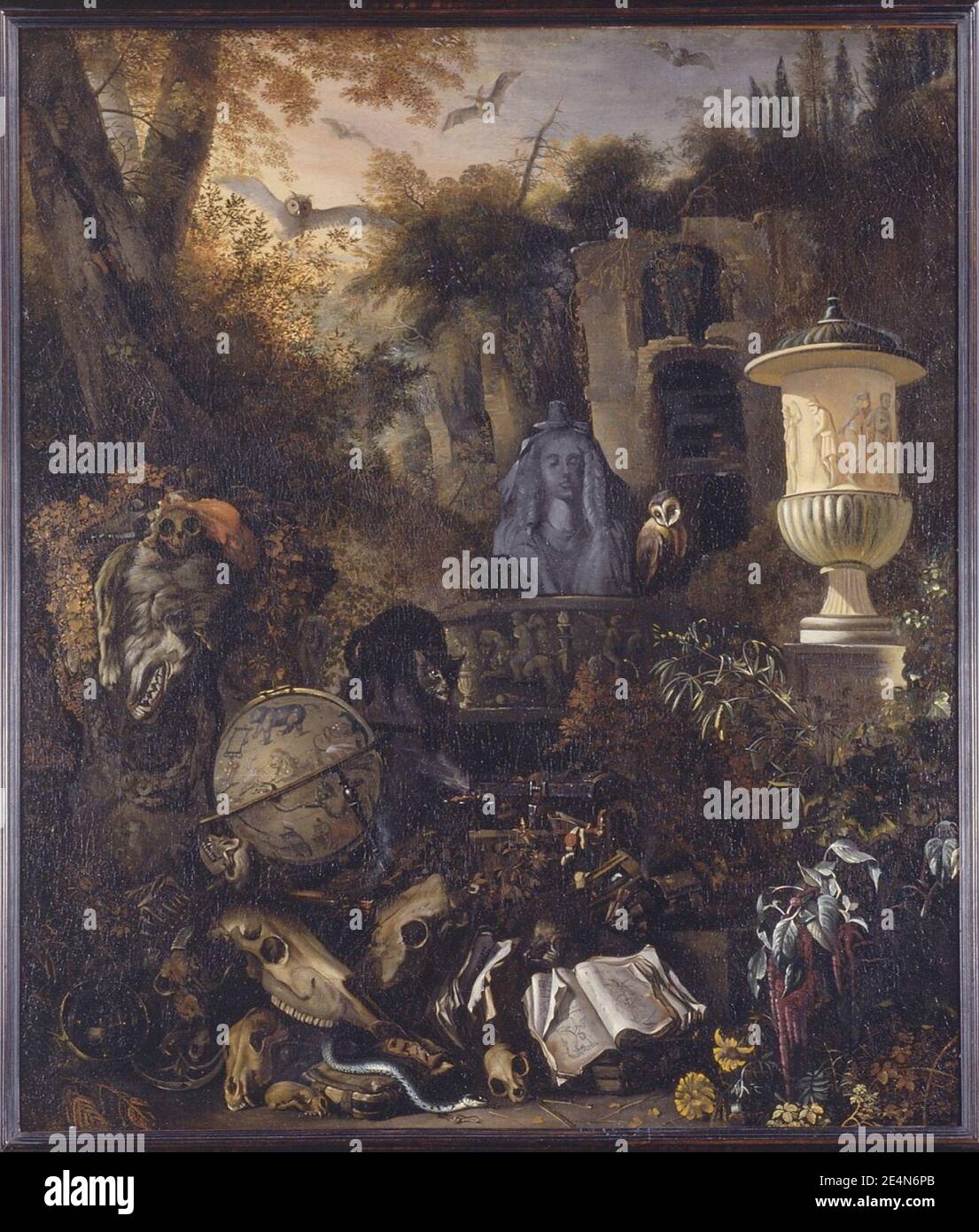 Matthias Withoos - Vanitas symbols in a landscape Stock Photo - Alamy