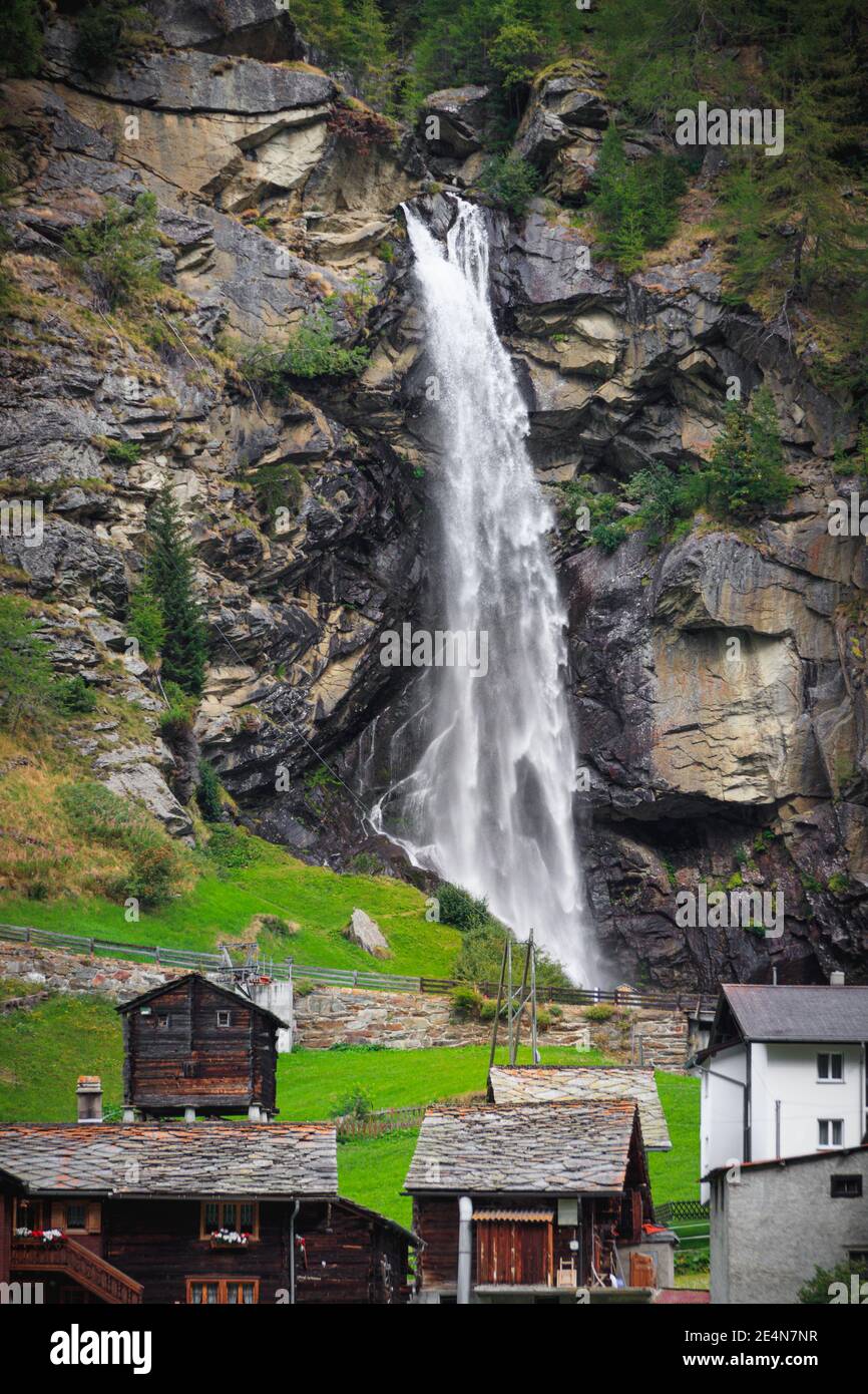 Fellbachfall long exposure waterfall shot in the swiss alps switzerland ...