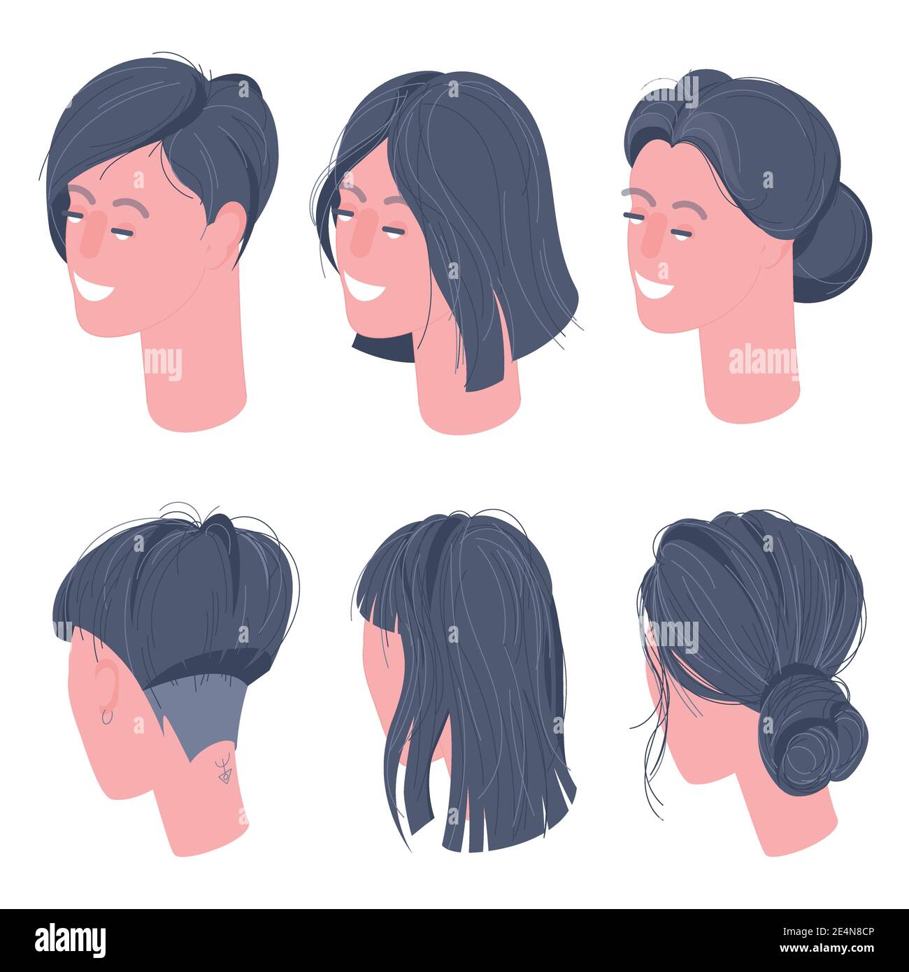 Vector illustration three cartoon women Cut Out Stock Images & Pictures ...
