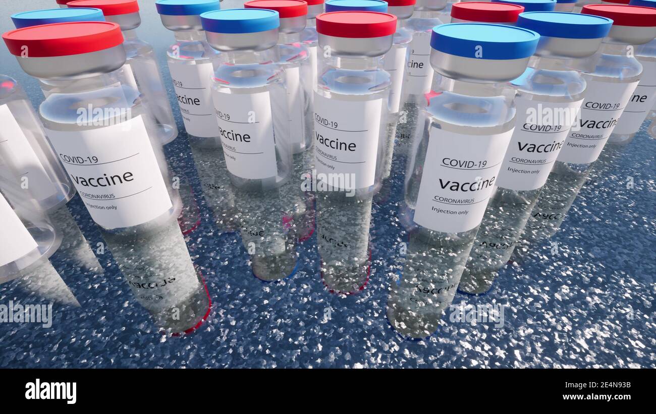 Vials vaccines row Scientific laboratory Pharmaceutical factory Medical ...