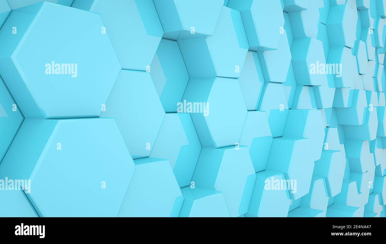 Uneven light blue hexagon array pattern Stock Photo - Alamy