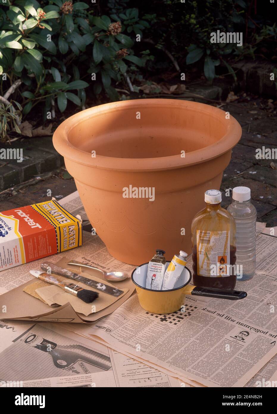 Materials for step by step series of container Stock Photo - Alamy