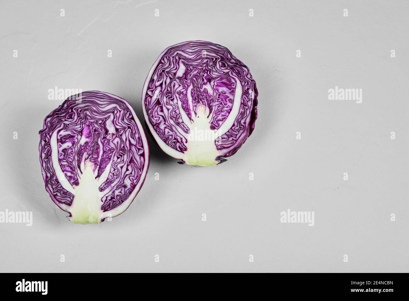 Fresh purple half sliced cabbage isolated on white background Stock ...