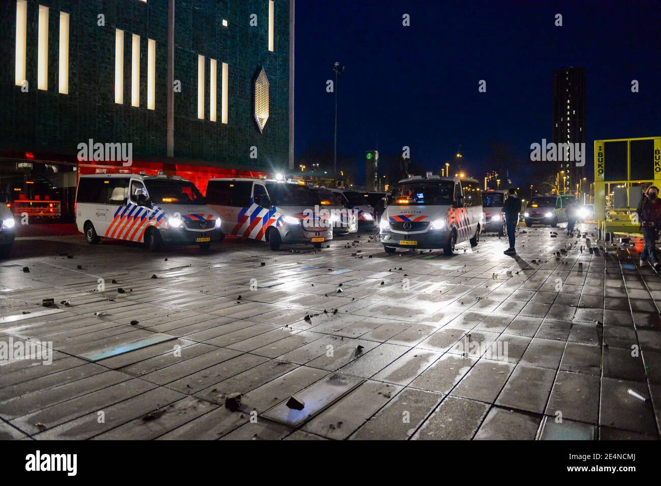 EINDHOVEN, NETHERLANDS - JANUARY 24: Police are seen in the city centre ...