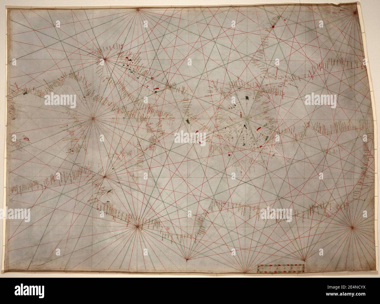 Mediterranean chart fourteenth century2 Stock Photo - Alamy
