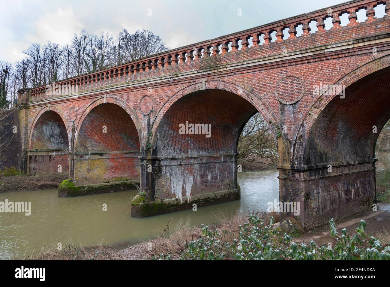 Old Leatherhead railway bridge in need of some renovation Stock Photo ...