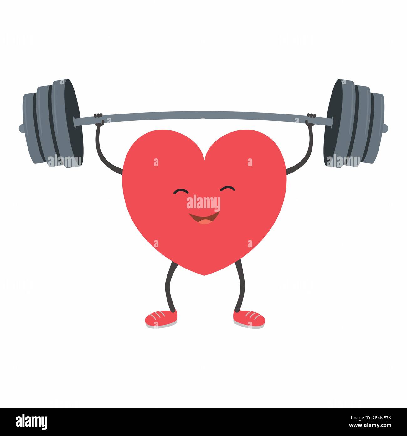 Strong heart with a barbell. Vector illustration Stock Vector Image ...