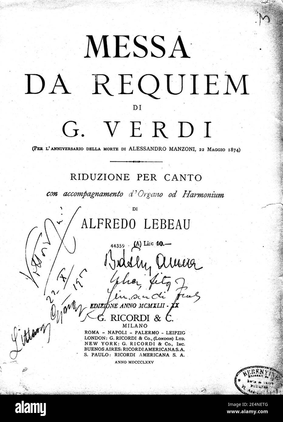 Messa da requiem hi-res stock photography and images - Alamy