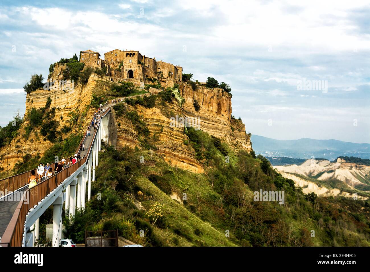 Bagnoregio, Italy - 19 September 2020: Panoramic view of famous Civita ...