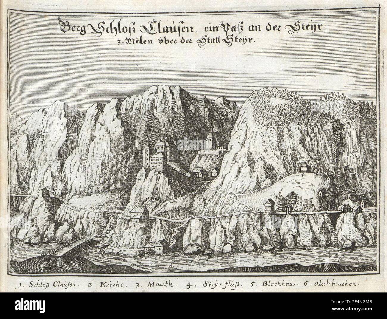 Matthäus Merian - Schloss Klaus Stock Photo - Alamy