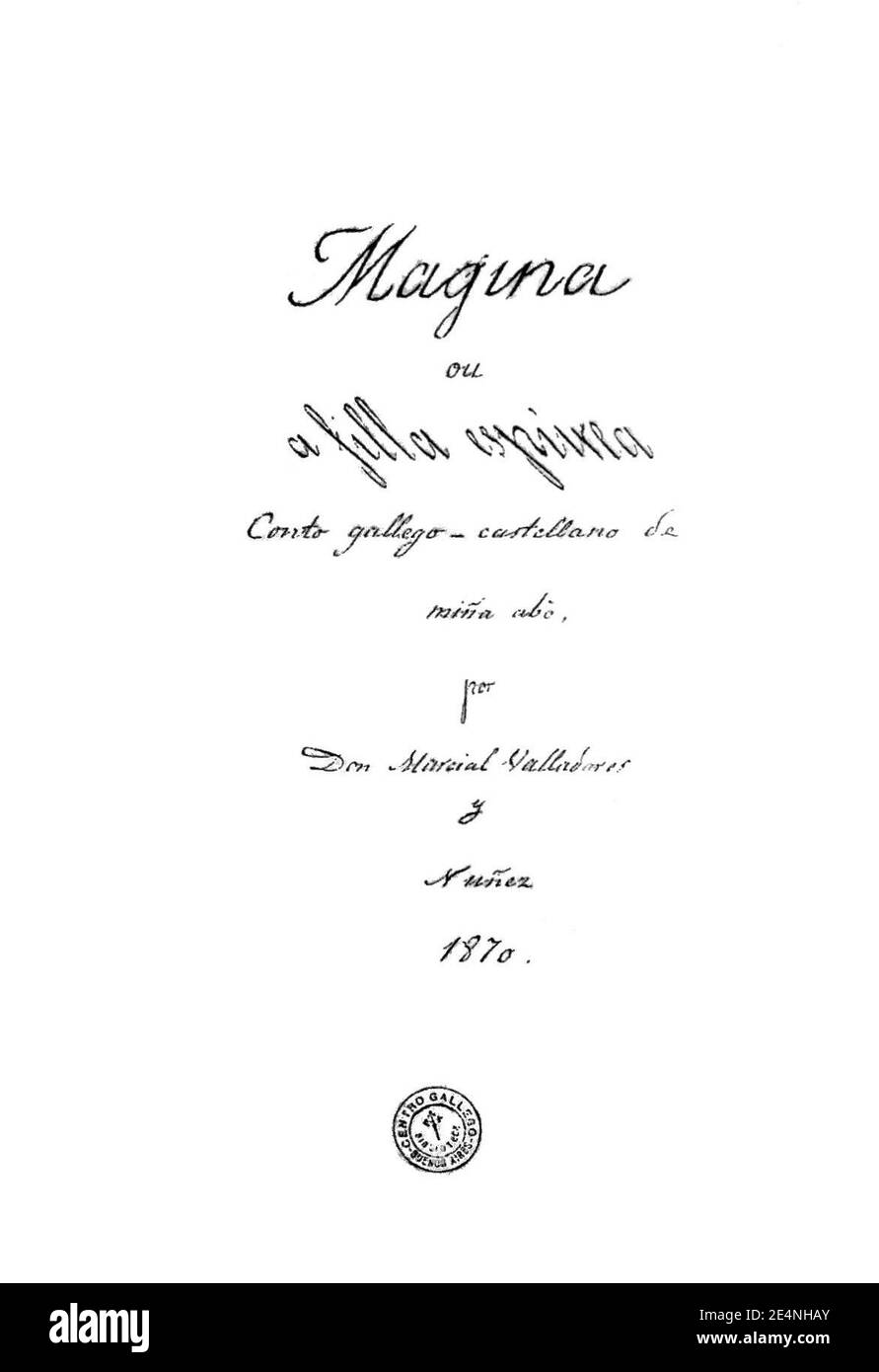 Maxina (manuscrito 1870 Stock Photo - Alamy