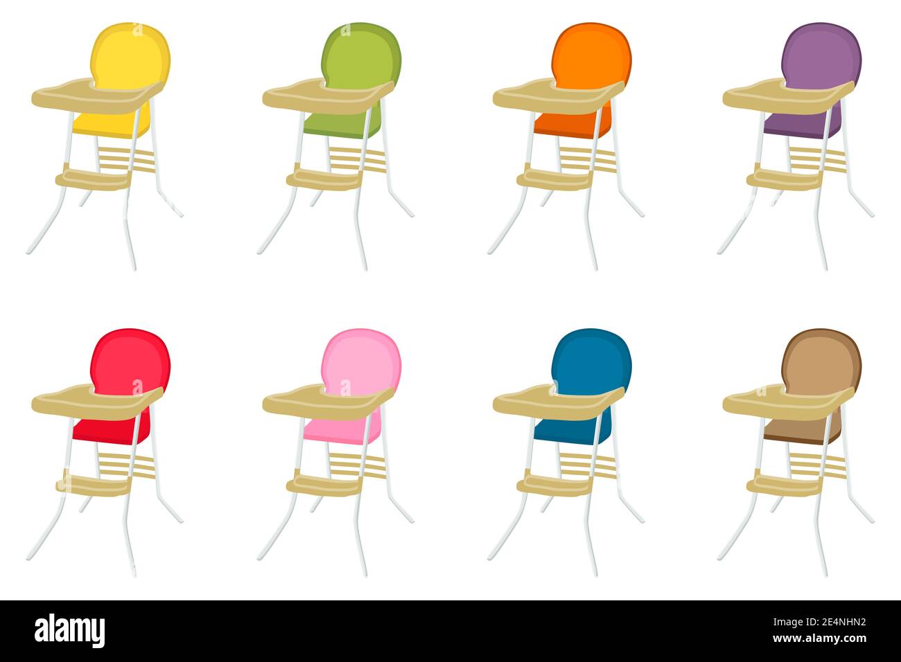 Illustration on theme colorful modern child high chair for baby feeding ...