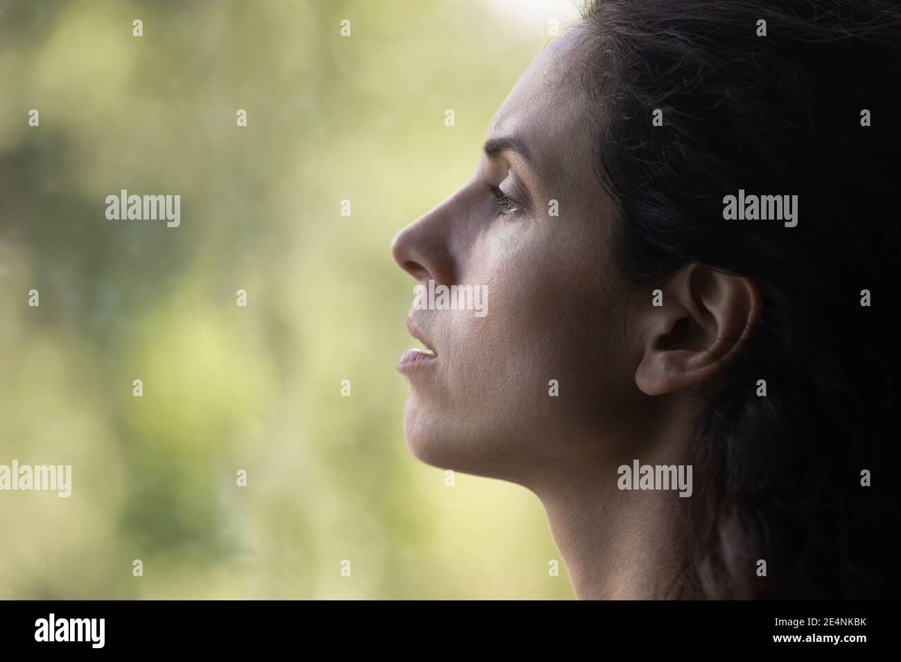 Female window breathe hi-res stock photography and images - Alamy