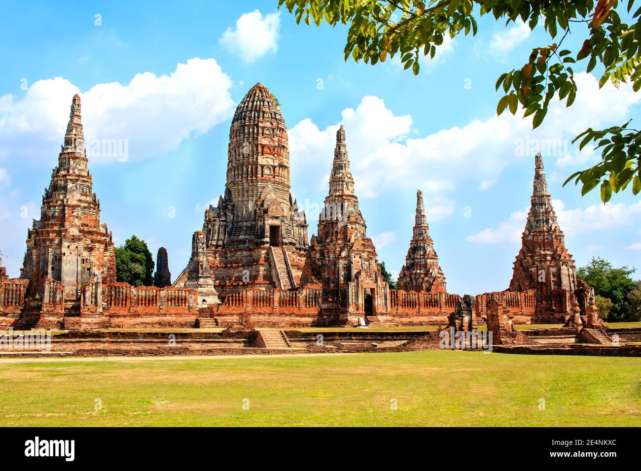 Pagodas of temple Wat Chai Watthanaram in Ayutthaya Historical Park ...