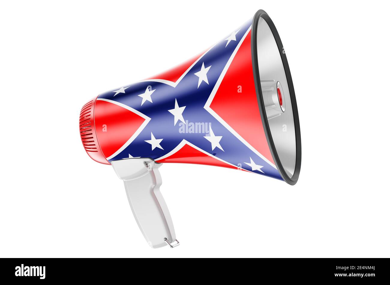 Megaphone with Confederate States of America flag, 3D rendering ...