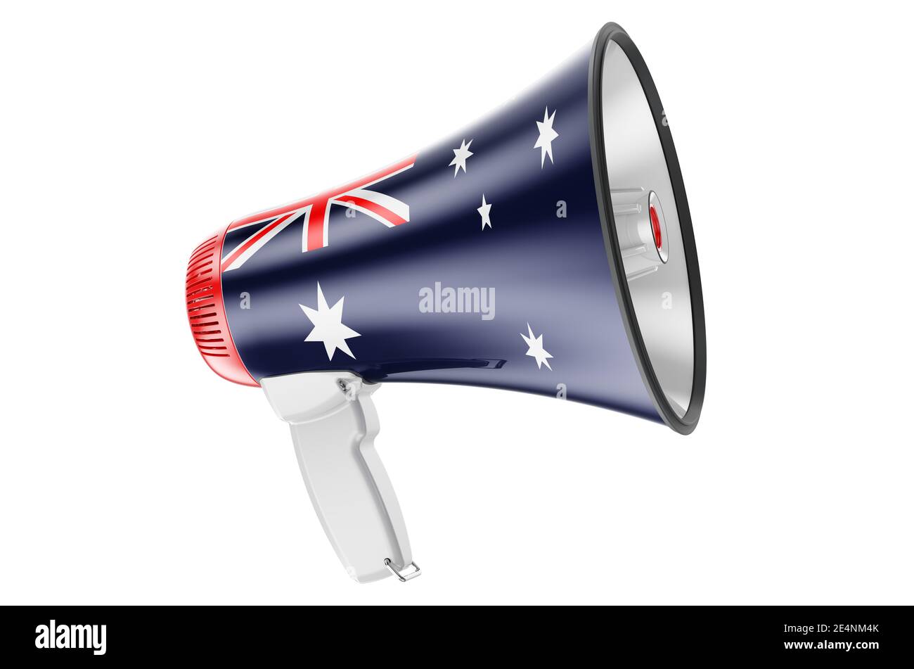 Megaphone with Australian flag, 3D rendering isolated on white ...